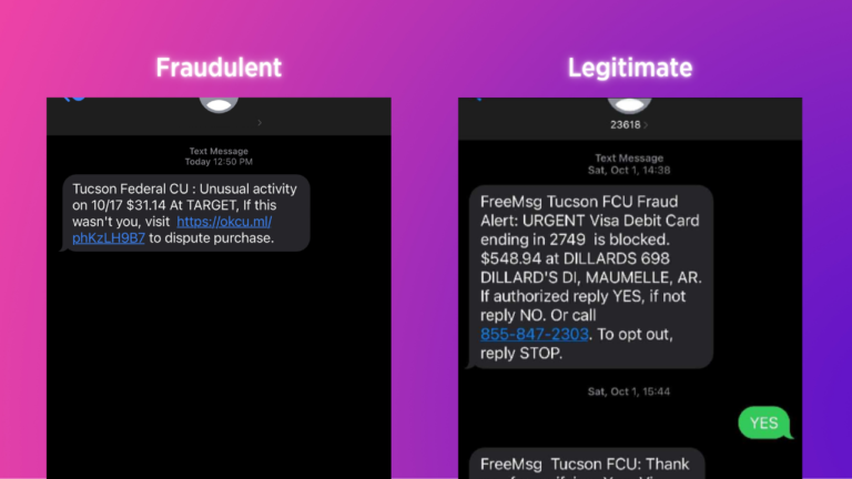 Text Fraud/ Spoofing - Tucson Federal Credit Union